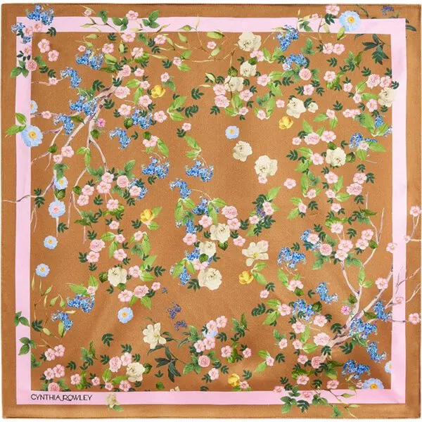 Cynthia Rowley Bloom Silk Scarf - Golden Floral