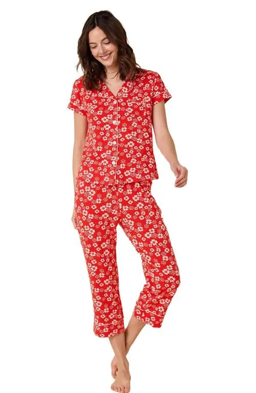 THE CAT'S PAJAMAS Pima Knit Holiday Capri Set - Cece