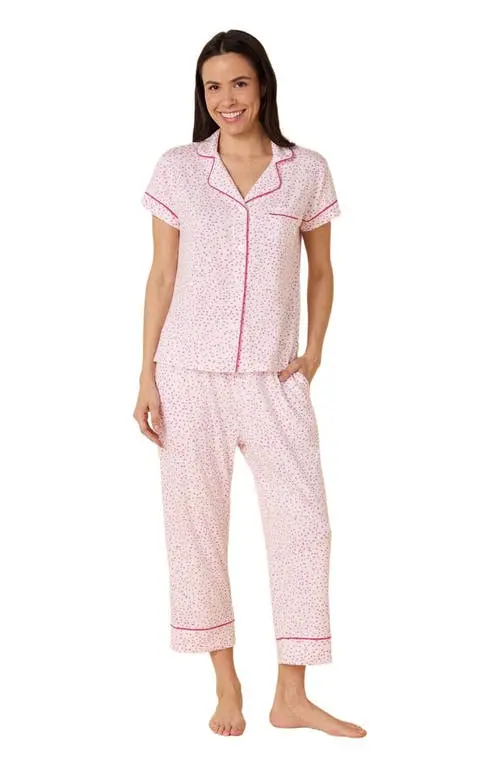 THE CAT'S PAJAMAS Pima Knit Capri Set Print - Confetti Dot Orchid