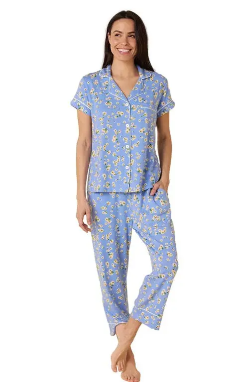 THE CAT'S PAJAMAS Pima Knit Capri Set Print - Marguerite