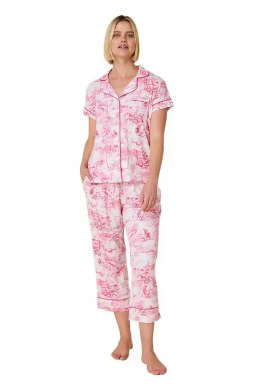 THE CAT'S PAJAMAS Pima Knit Capri Set Print - Palm Grove