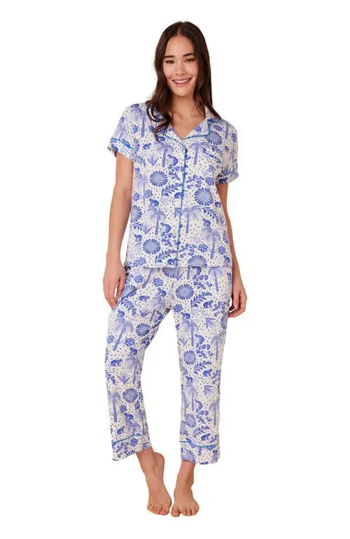 THE CAT'S PAJAMAS Pima Knit Holiday Capri Set - Palmera