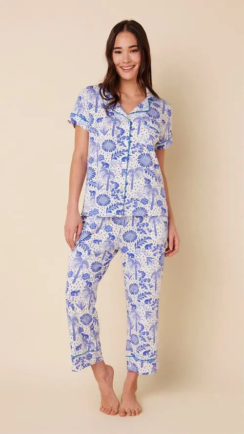 THE CAT'S PAJAMAS Pima Knit Capri Set - Palmera
