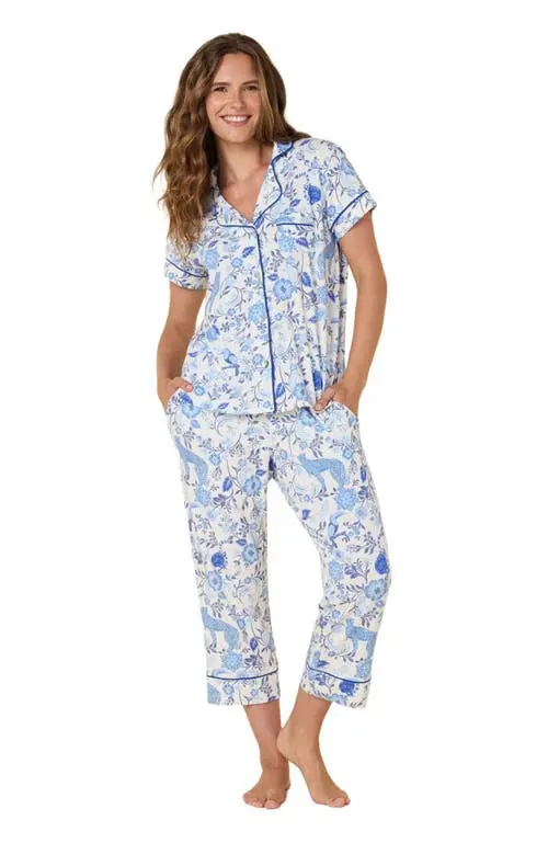THE CAT'S PAJAMAS Pima Knit Capri Set Print - Savannah Soirée