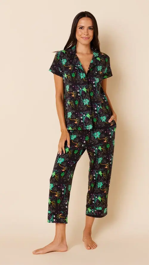 THE CAT'S PAJAMAS Pima Knit Capri Set - Stargazer