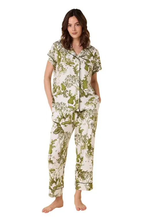 THE CAT'S PAJAMAS Pima Knit Capri Set Print - Woodside