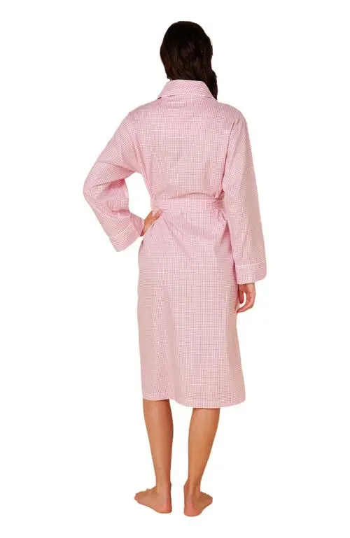THE CAT'S PAJAMAS Luxe Pima Shawl Collar Robe - Classic Gingham Pink