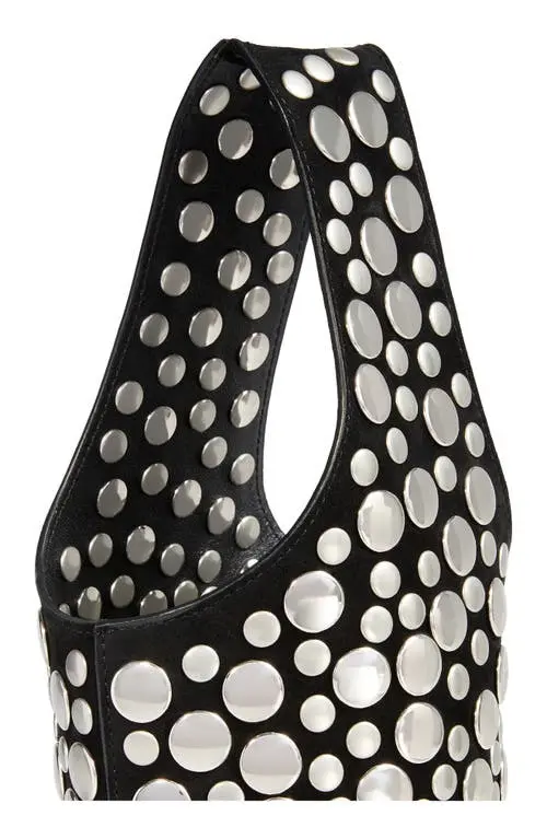Khaite Livia Studded Suede Bag - Black