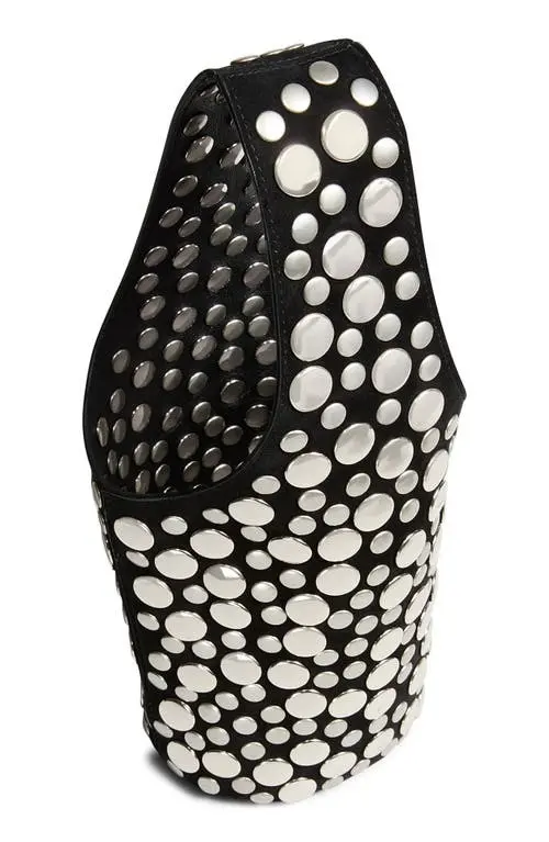 Khaite Livia Studded Suede Bag - Black