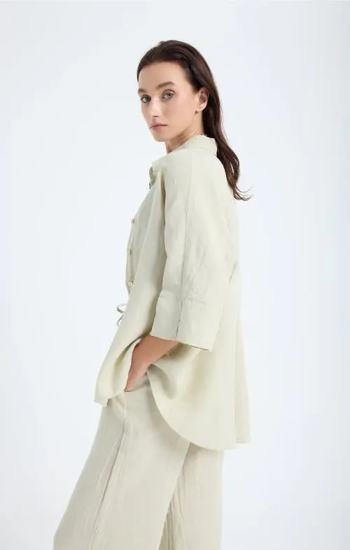 MONLICIA Iyan Linen Oversized Shirt - Beige