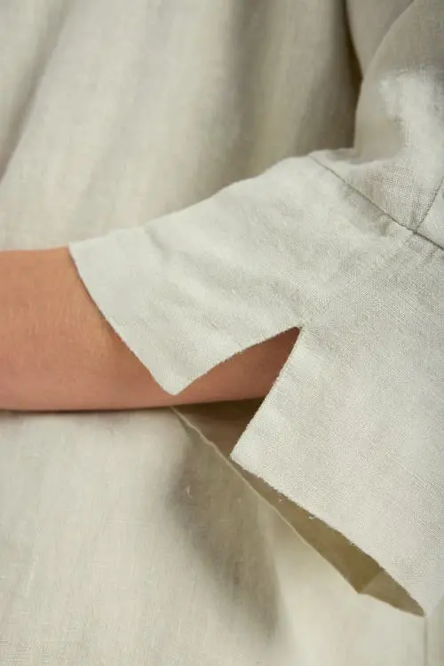 MONLICIA Iyan 100% Linen Oversized Button-up Shirt - Beige