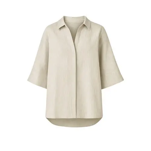 MONLICIA Iyan 100% Linen Oversized Button-up Shirt - Beige