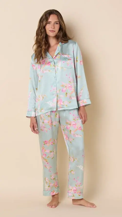 THE CAT'S PAJAMAS Silk Pajama Set - Moonlit Garden