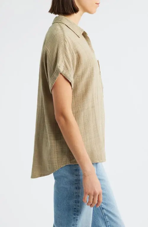 CLOTH & STONE Plaid Short Sleeve Shirt - Willow Tree