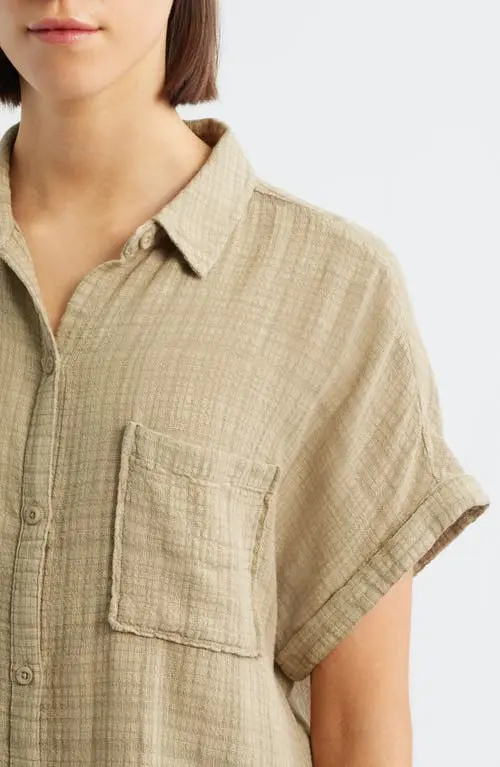 CLOTH & STONE Plaid Short Sleeve Shirt - Willow Tree