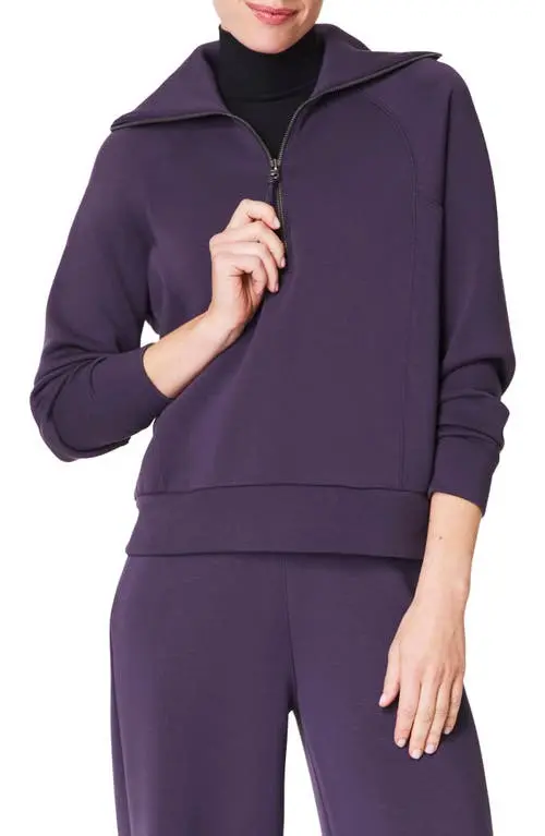 Spanx Airessentials Half Zip Sweatshirt - Aubergine