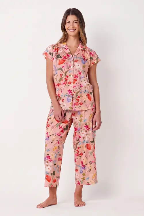 THE CAT'S PAJAMAS Voile Capri Set - Strawberry Fields
