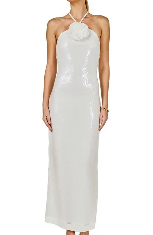 Endless Rose Sequin Halter Maxi Dress