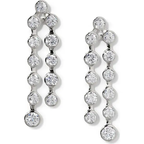 Nadri Brooklyn Cubic Zirconia Linear Drop Earrings - Rhodium