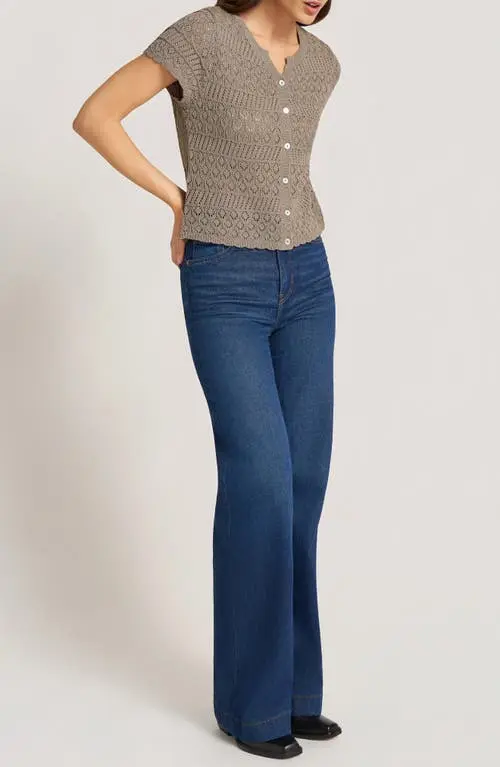 Matty M. Orla Short-sleeve Cardigan - Dusty-olive