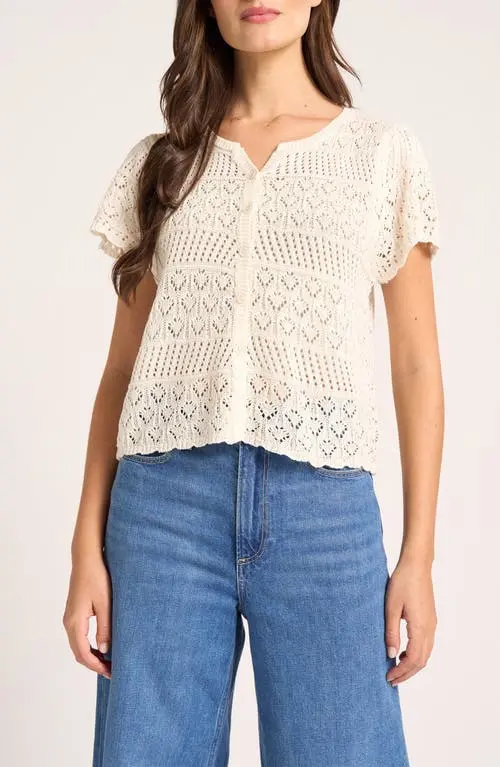 Matty M. Orla Short-sleeve Cardigan - Ivory