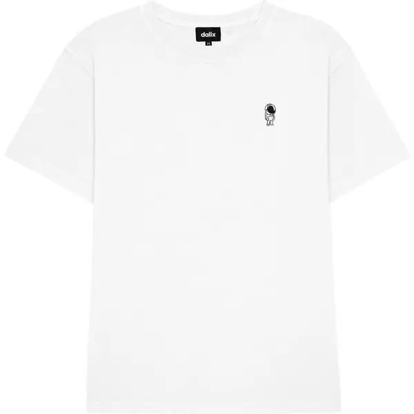 DALIX Astronaut Midweight Garment Dye Tee - White