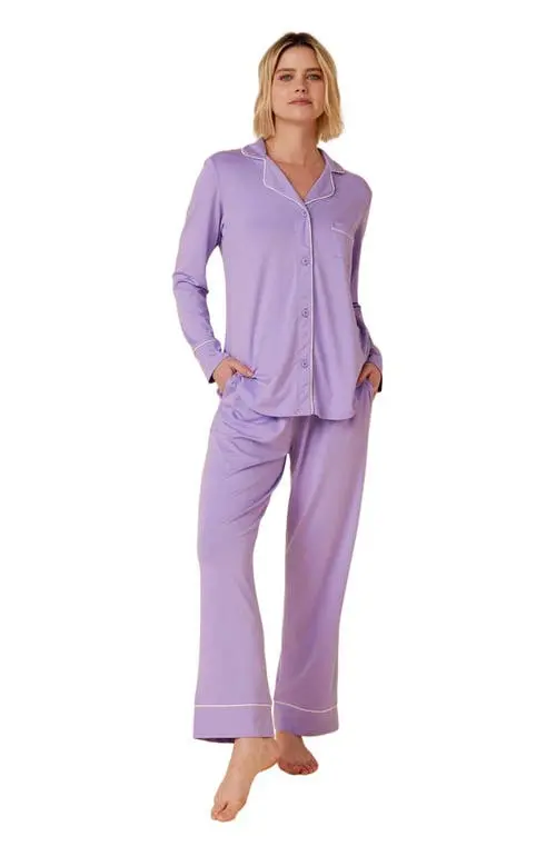 THE CAT'S PAJAMAS Pima Knit Pajama Set - Lilac