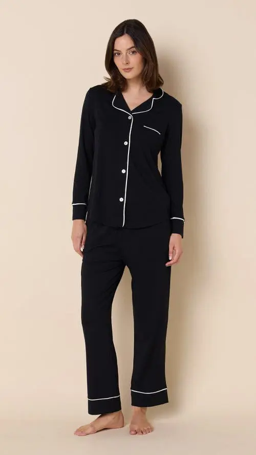 THE CAT'S PAJAMAS Pima Knit Pajama Set - Midnight