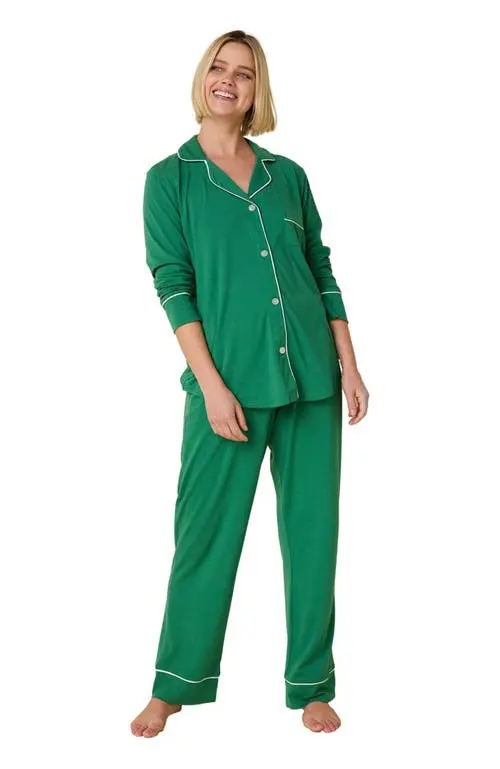THE CAT'S PAJAMAS Pima Knit Pajama Set - Pine