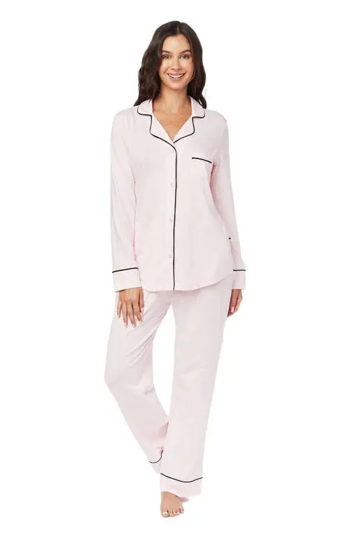 THE CAT'S PAJAMAS Pima Knit Pajama Set - Powder Pink