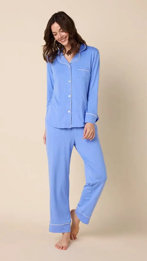 THE CAT'S PAJAMAS Pima Knit Pajama Set - Provence