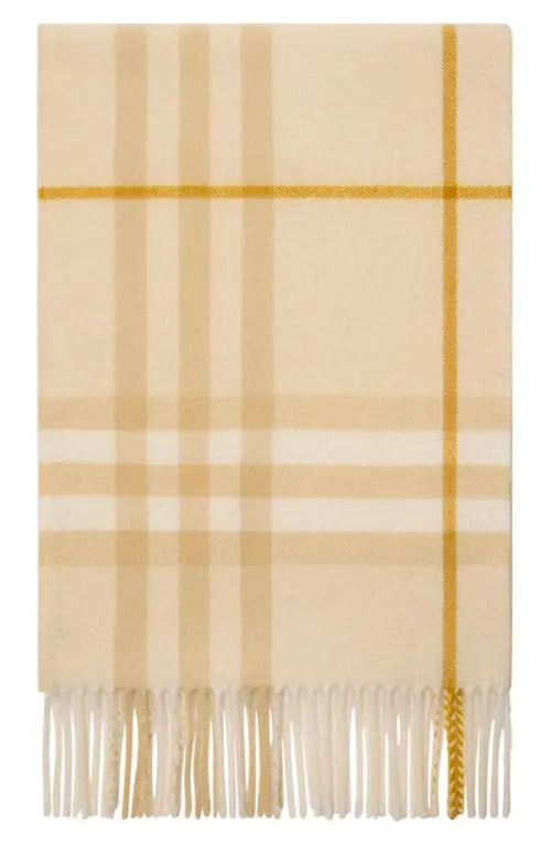 Burberry Giant Check Cashmere Scarf - White Denim