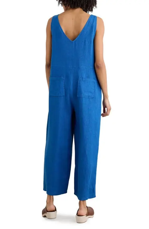 SEASALT CORNWALL Salt Airy Crop Wide Leg Linen Jumpsuit - Cargo