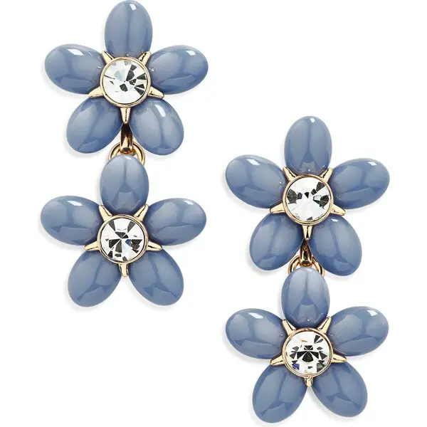 Carolina Herrera Double Flower Drop Earrings