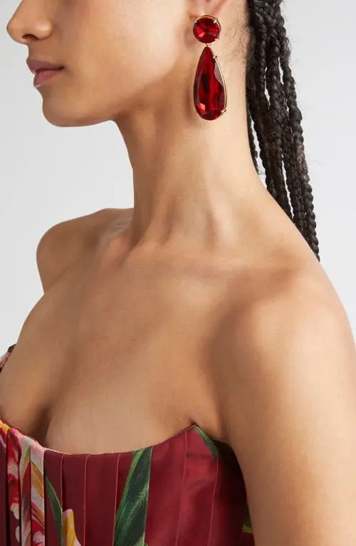 Carolina Herrera Double Flower Drop Earrings