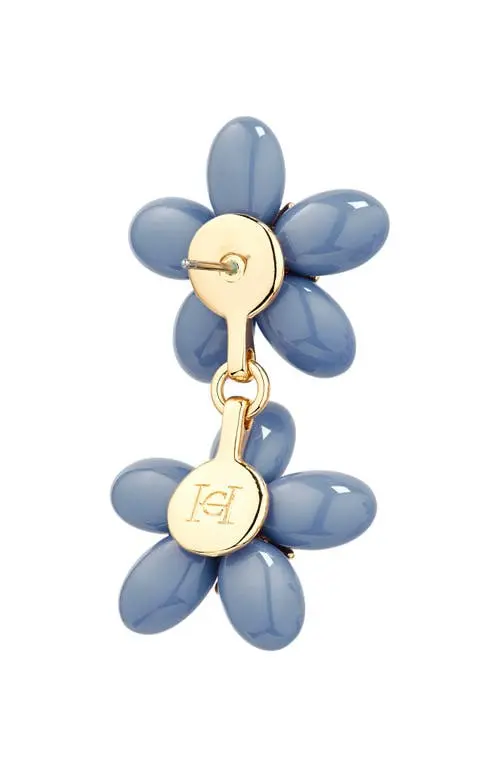 Carolina Herrera Double Flower Drop Earrings