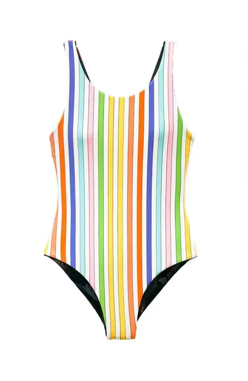 LIMEAPPLE Reversible Striped One Piece Swimsuit