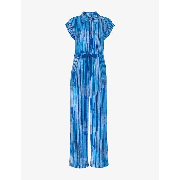 Whistles Striped Tie-waist Woven Jumpsuit - Multi-coloured