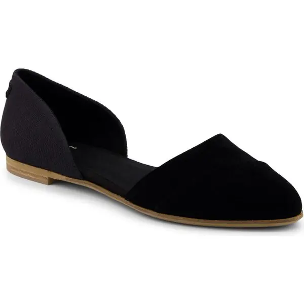Toms Pointed Toe D'orsay Flat - Black