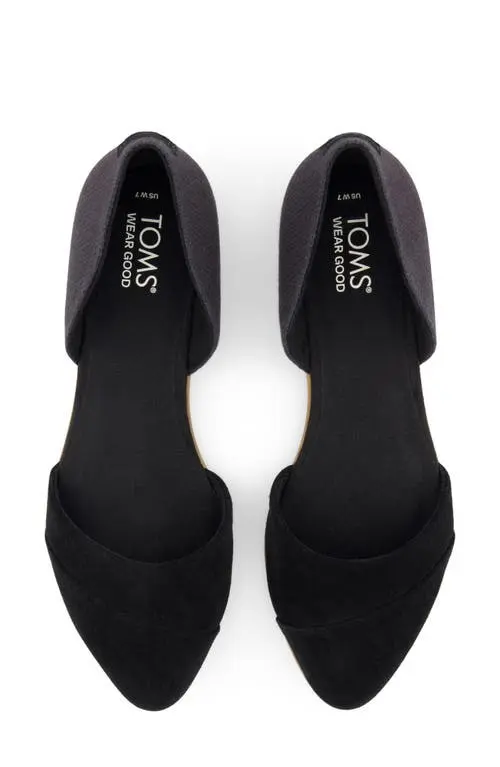 Toms Pointed Toe D'orsay Flat - Black