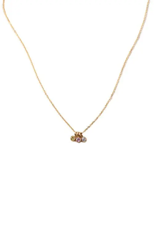 SET & STONES Multi Birthstone Charm Necklace - Gold / 3 Charms