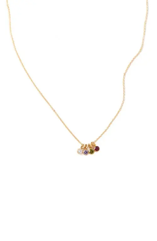 SET & STONES Multi Birthstone Charm Necklace - Gold / 4 Charms