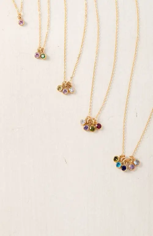 SET & STONES Multi Birthstone Charm Necklace - Gold / 4 Charms