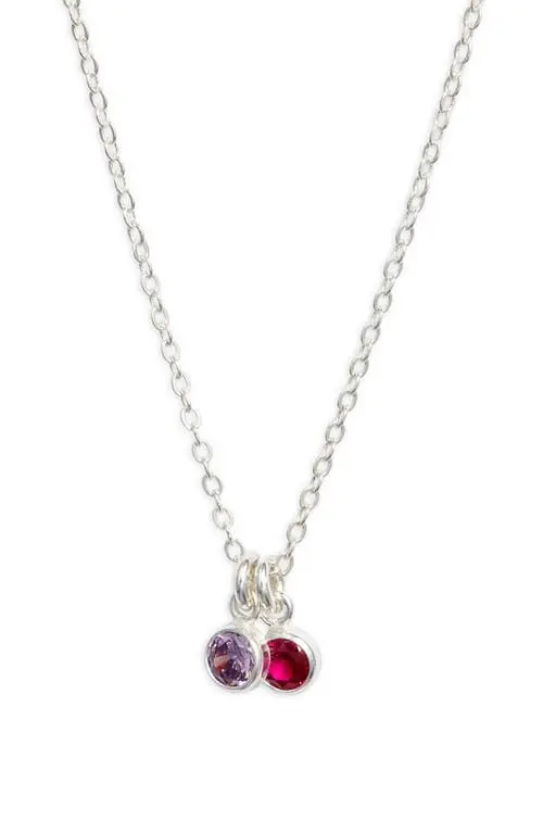 SET & STONES Multi Birthstone Charm Necklace - Silver/2 Charms
