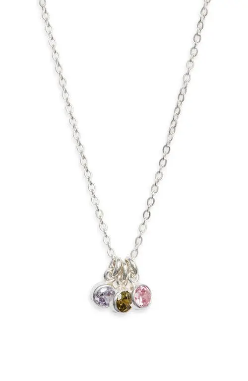 SET & STONES Multi Birthstone Charm Necklace - Silver/3 Charms