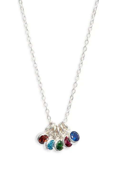 SET & STONES Multi Birthstone Charm Necklace - Silver/5 Charms