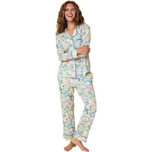 THE CAT'S PAJAMAS Pima Knit Pajama Set Conversational - Butterfly Floral