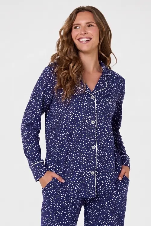 THE CAT'S PAJAMAS Striped Pima Knit Pajama Set