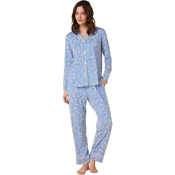 THE CAT'S PAJAMAS Pima Knit Pajama Set Conversational - Marguerite