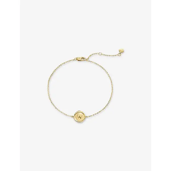Monica Vinader Initial Stamp Vermeil Bracelet - Gold
